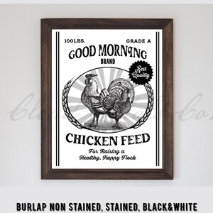 Chicken Feed Sign, Burlap Print, Diy Feed Bag, Vintage Kitchen ...