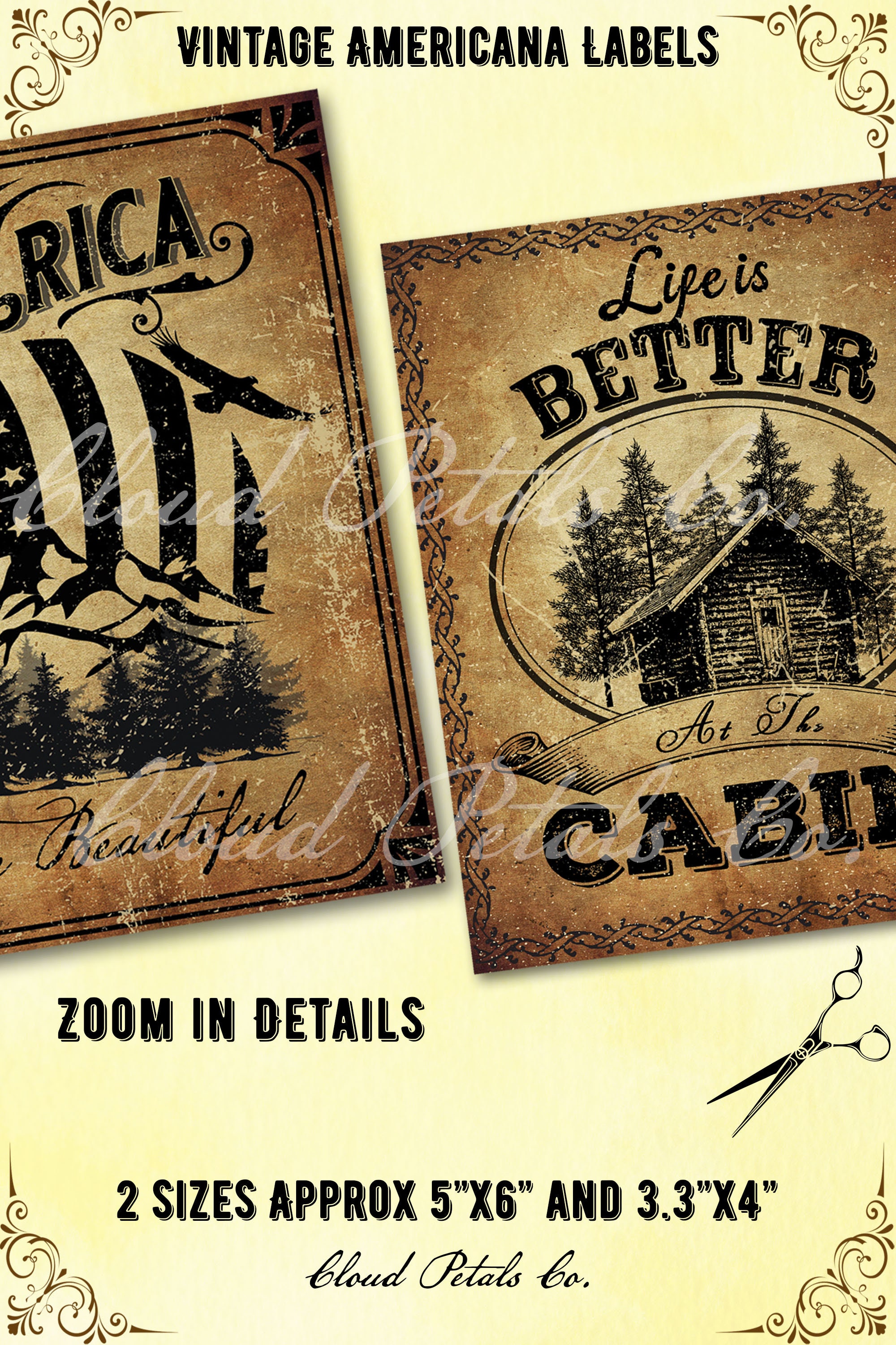 Vintage Americana Labels Primitive Americana Decor Printable - Etsy