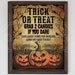 Vintage Halloween Trick or Treat Sign, Candy Bowl Sign, Halloween Wall ...