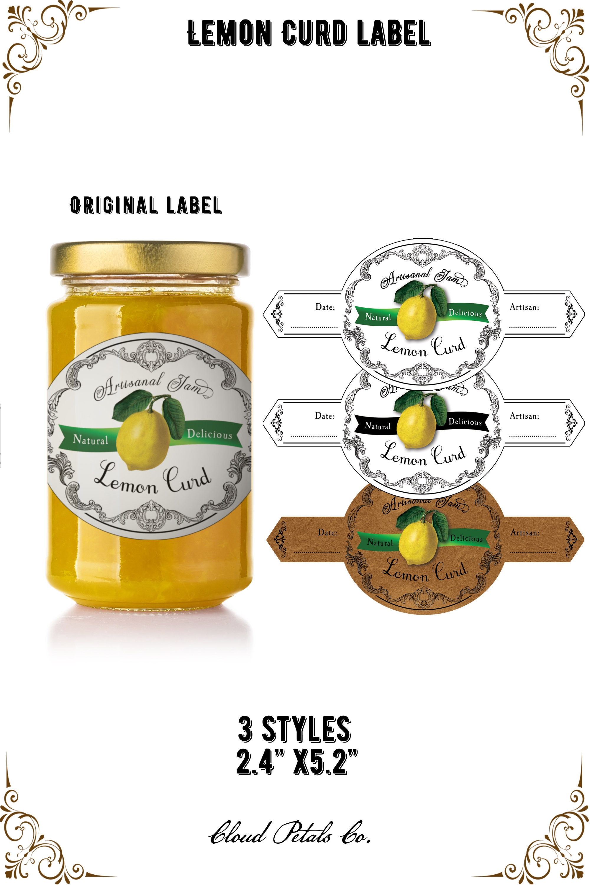 Jam Labels Editable Label for Lemon Curd Canning Jar Label - Etsy