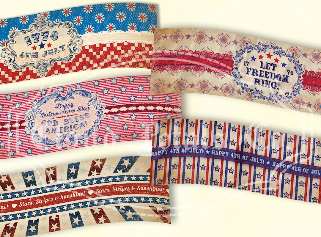 4th July Wrap Around Labels, Fourth of July Jar Labels Printable ...