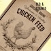 Chicken Feed Sign, Burlap Print, Printable Vintage Kitchen Wall Art ...