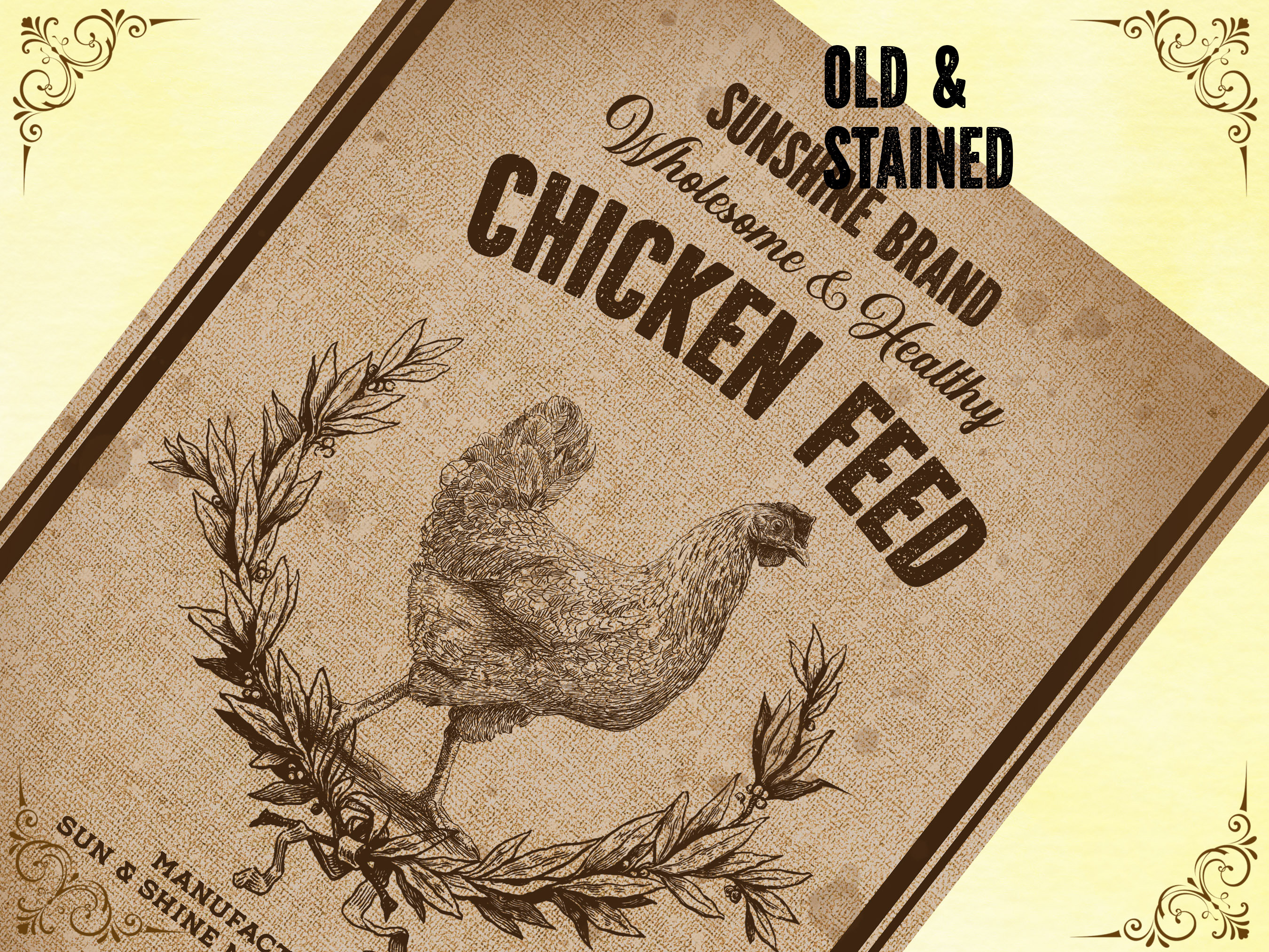 Chicken Feed Sign Burlap Print Printable Vintage Kitchen - Etsy