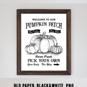 Primitive Farm Fresh Pumpkin Patch Sign, Fall Decor, Pumpkin Decor Wall ...