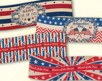 4th July Wrap Around Labels, Fourth of July Jar Labels Printable ...