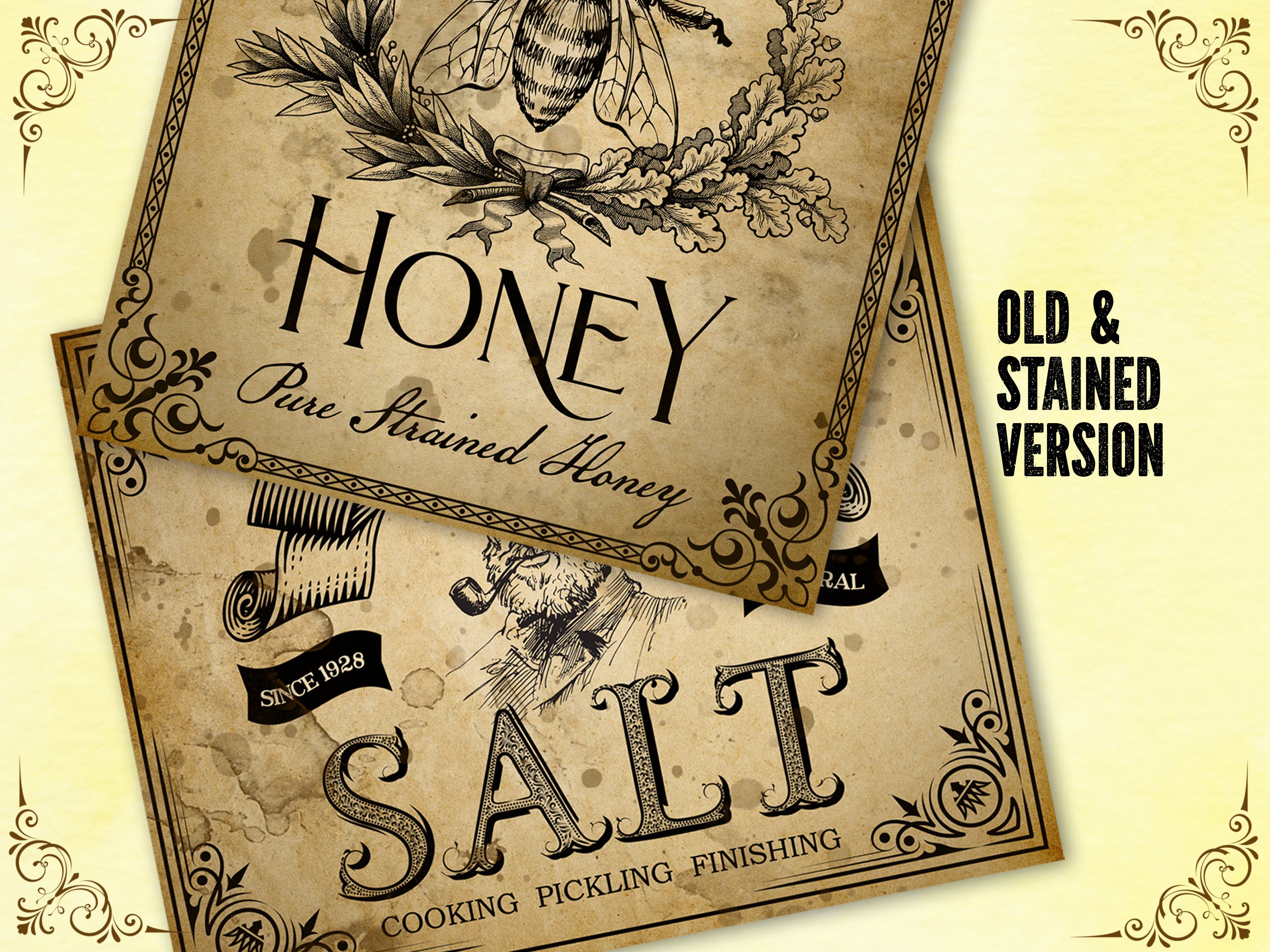 Vintage Kitchen Label Primitive Farmhouse Printable Jar Label - Etsy