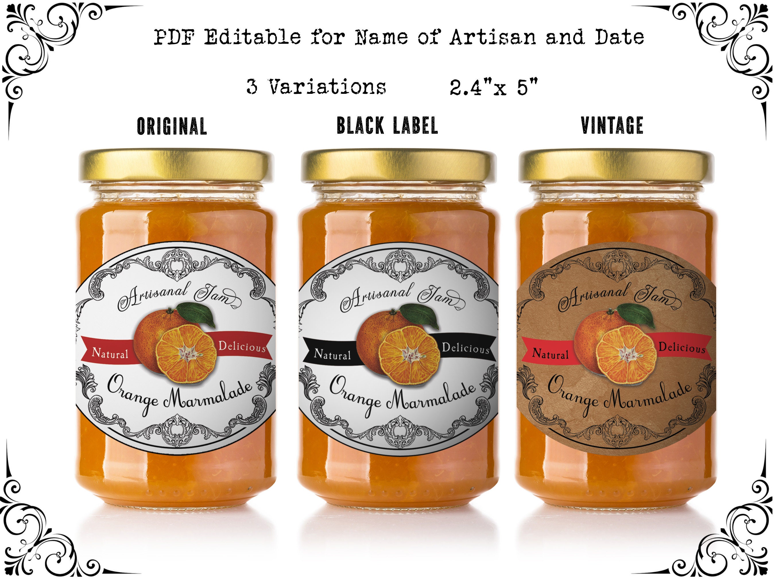 Jam Labels Editable Label for Marmalade Jam Canning Jar - Etsy