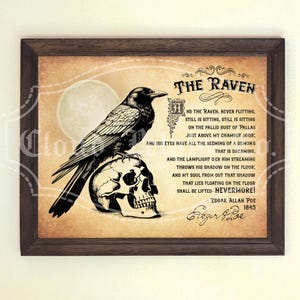 The Raven Edgar Allan Poe Art, Halloween Printable, Nevermore, Raven ...