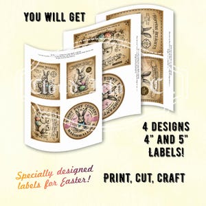 Vintage Easter Printable, Easter Decoration, Sweet Treats, DIY Easter ...