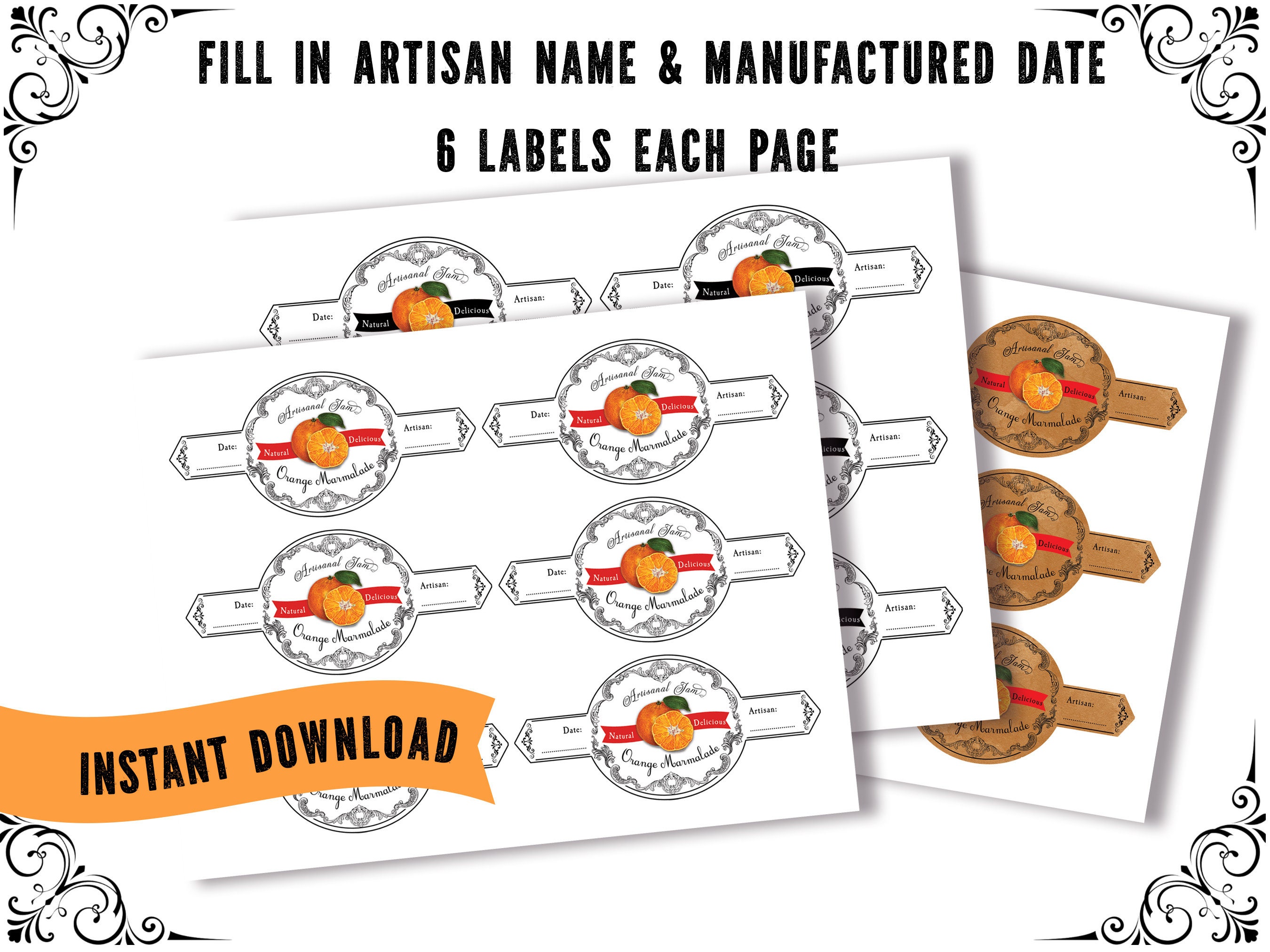 Jam Labels Editable Label for Marmalade Jam Canning Jar - Etsy