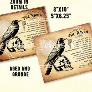 The Raven Edgar Allan Poe Art, Halloween Printable, Nevermore, Raven ...
