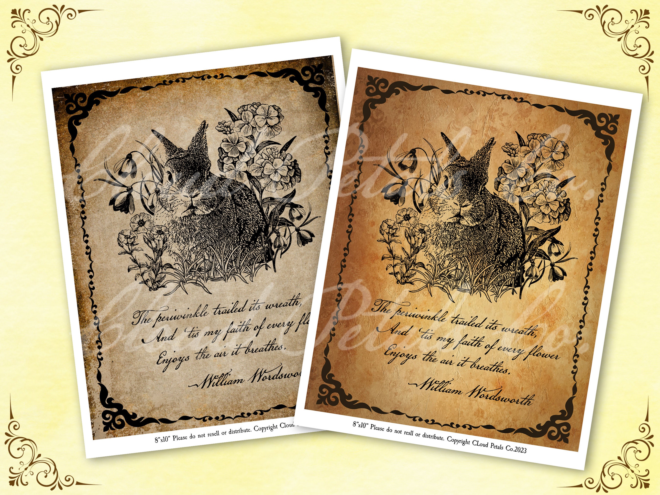 Vintage Rabbit Poem Print, Primitive Easter Decor (digital Download) - Etsy