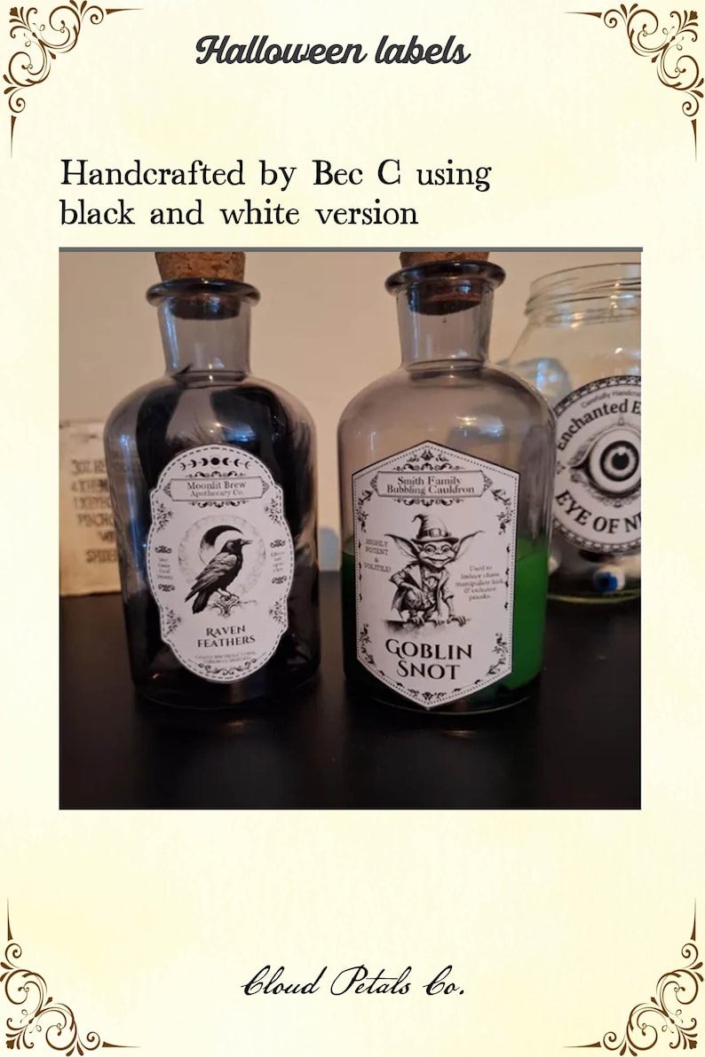 Editable Halloween Apothecary Labels, Witchcraft DIY Decor (canva ...