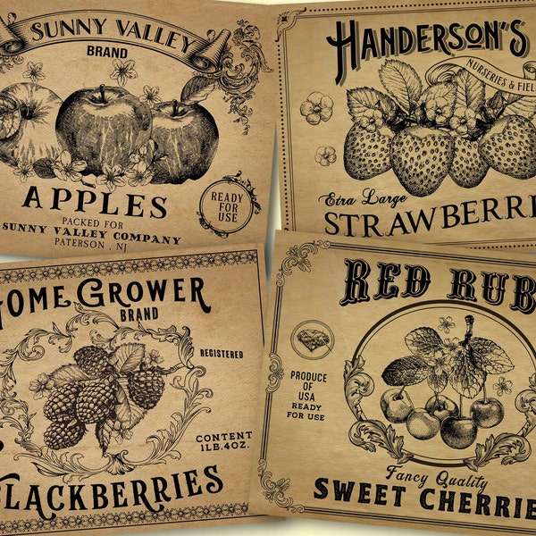 Vintage Fruit Label - Etsy