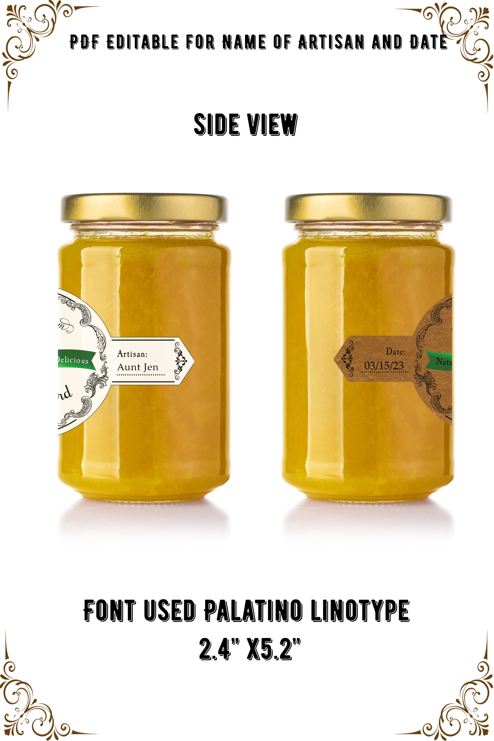 Jam Labels Editable Label for Lemon Curd Canning Jar Label - Etsy