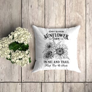 Sunflower Farmhouse Sign, Vintage Sunflower Farm Printable, Sunflower ...