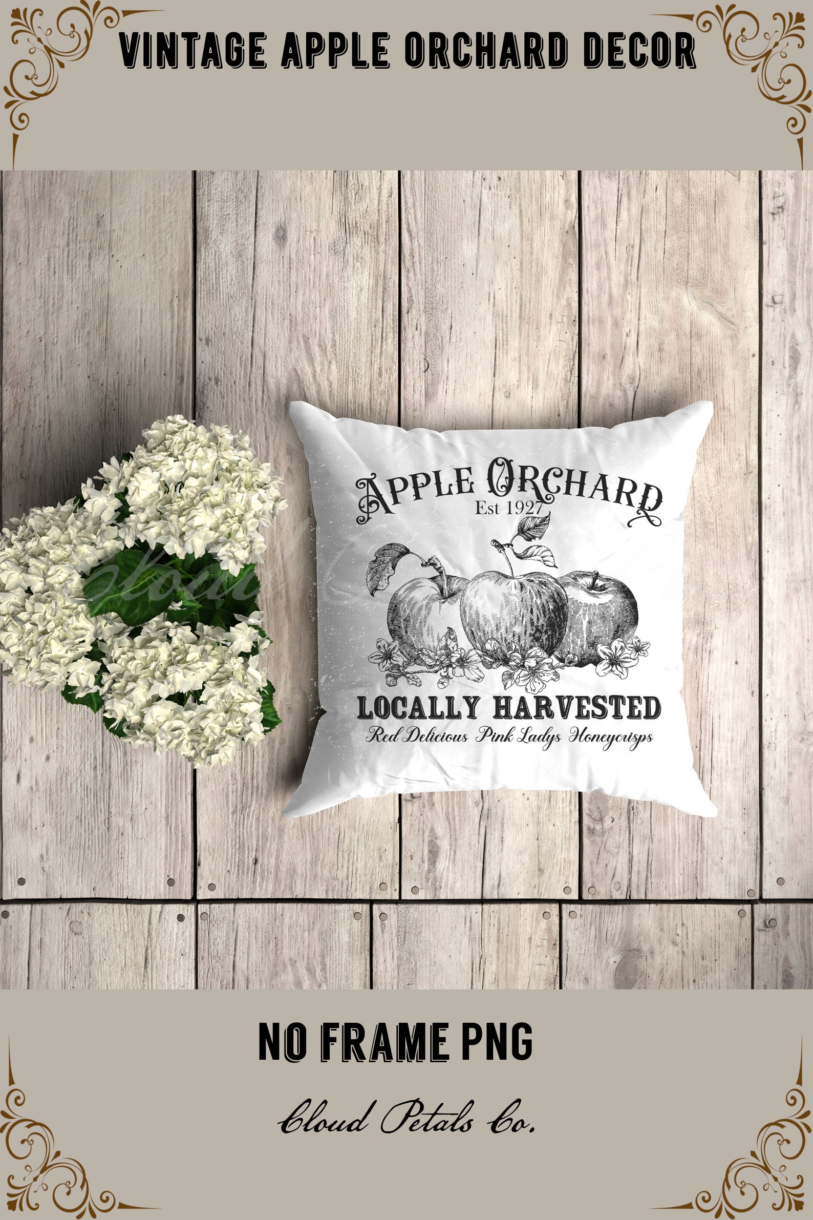 Vintage Apple Orchard Sign, Farmhouse Kitchen Wall Art (digital ...