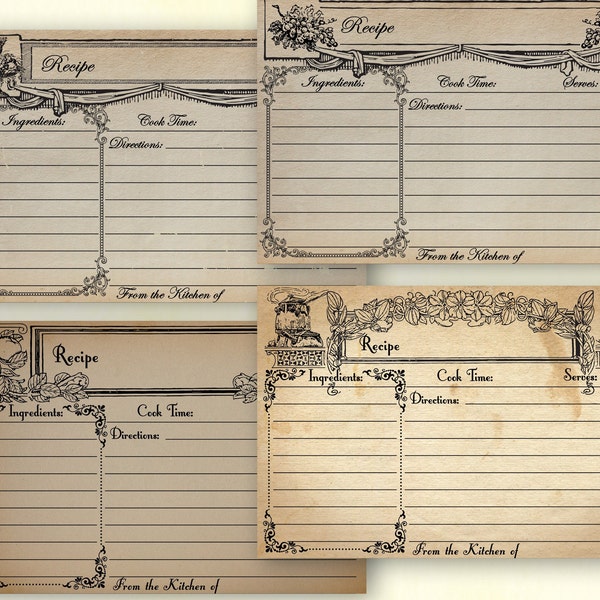 Vintage Recipes Printable - Etsy