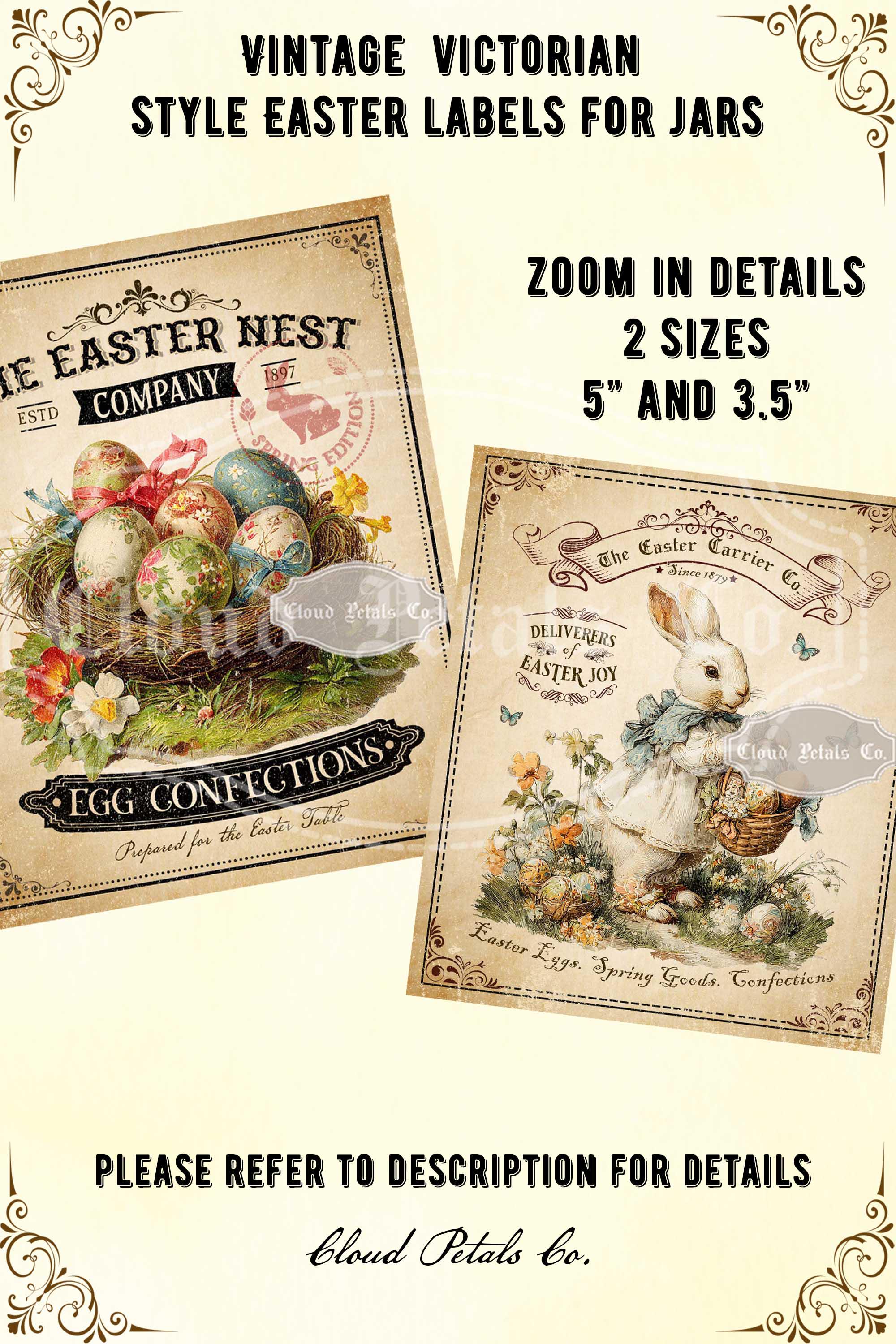 Vintage Easter Labels Printable, Bunny Chick Spring Decor (digital ...
