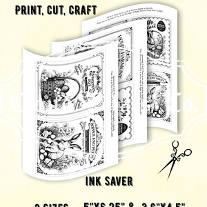 Vintage Easter Labels, Printable Easter Rabbit Decor, Easter Download ...