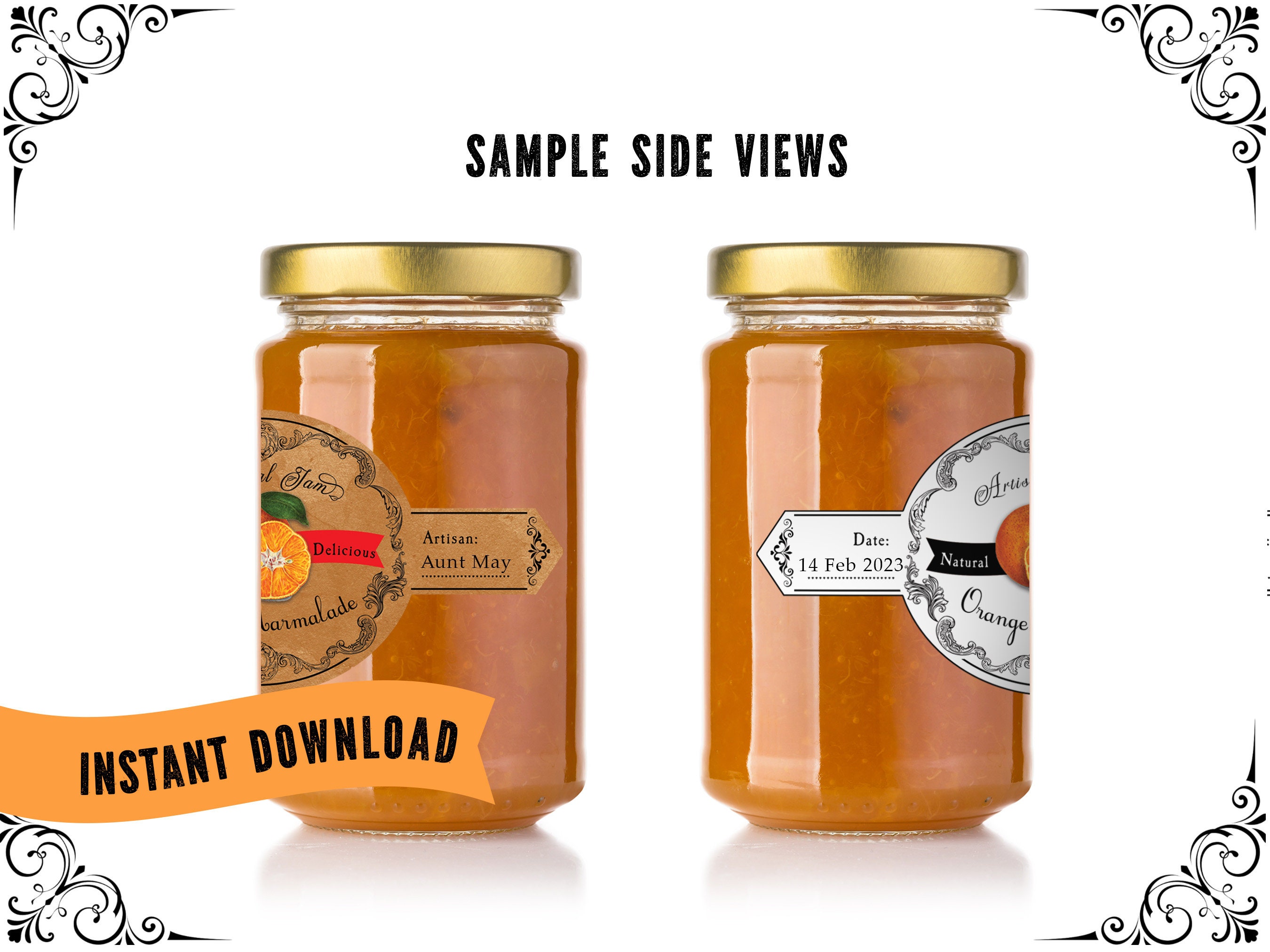 Jam Labels Editable Label for Marmalade Jam Canning Jar - Etsy