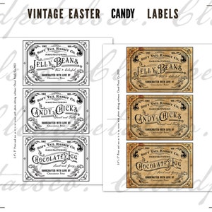 Primitive Easter Decor Label, Easter Chocolate Vintage Printable Labels ...