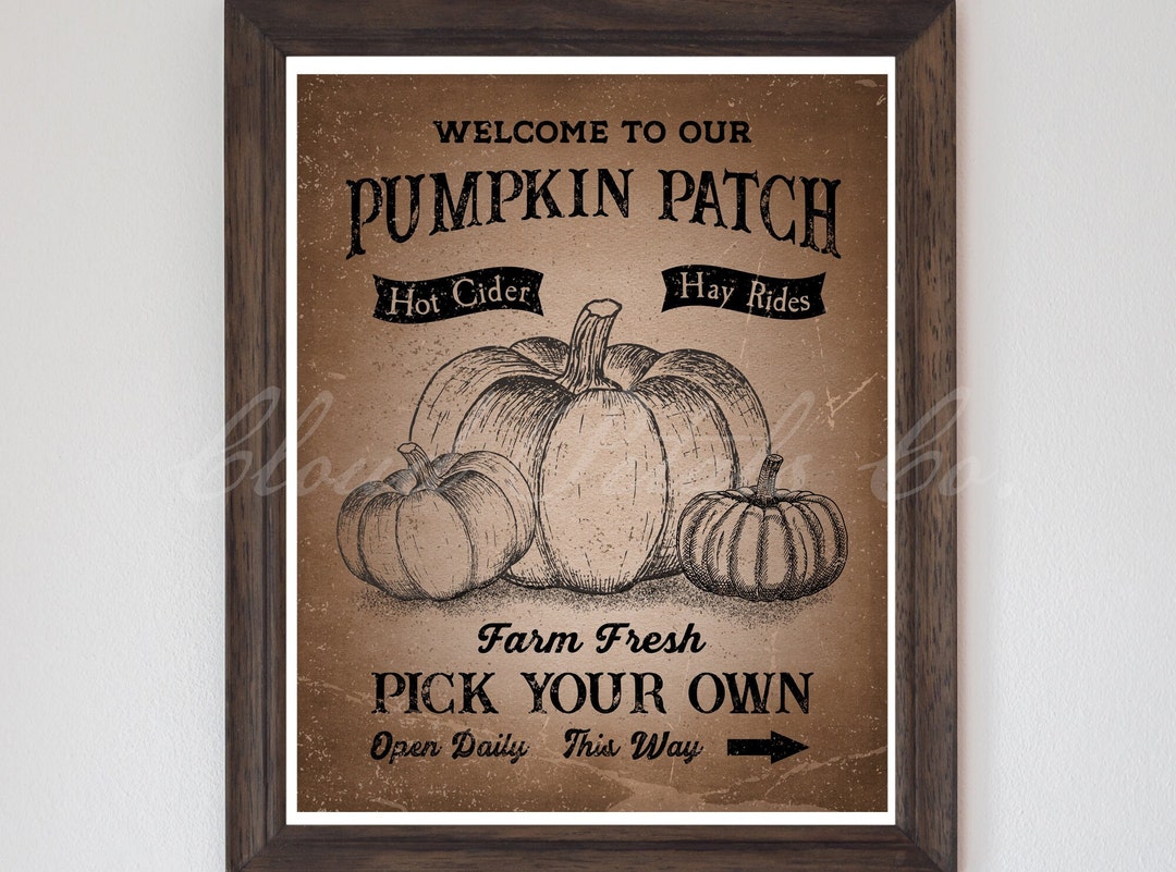 Primitive Farm Fresh Pumpkin Patch Sign, Fall Decor, Pumpkin Decor Wall ...