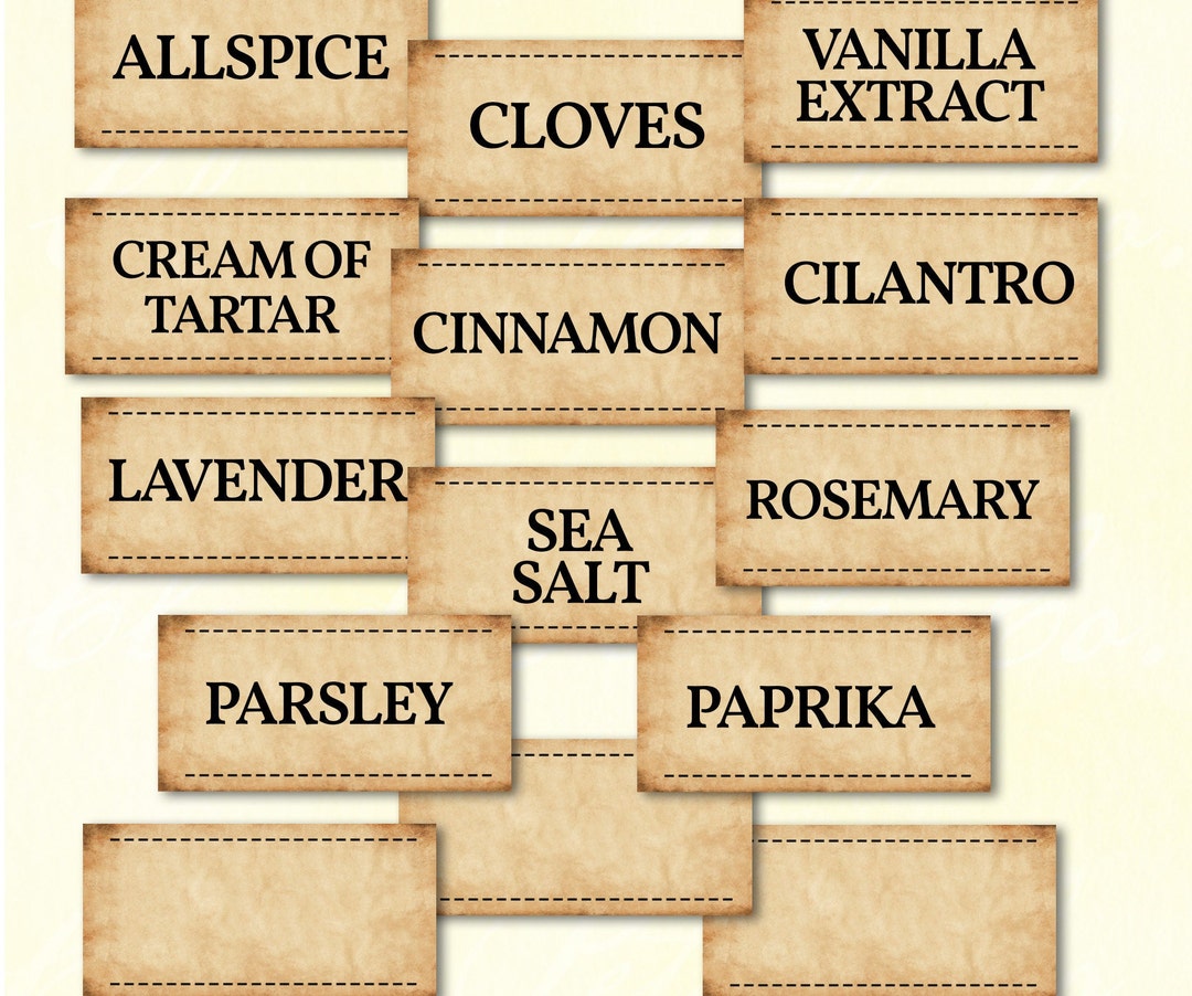 Spice Labels Printable, Small Labels for Jars, Minimalist Pantry Label ...