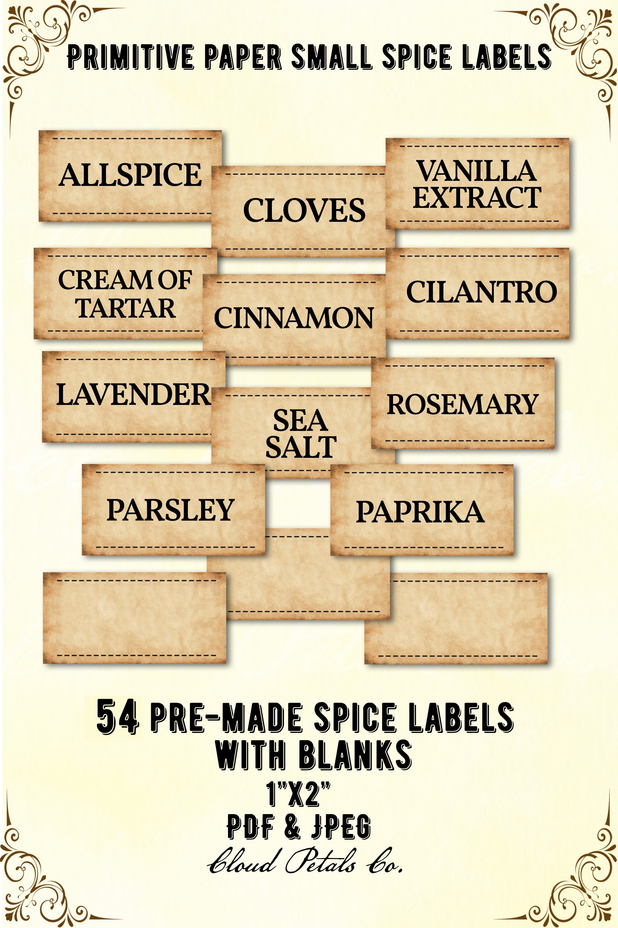 Spice Labels Printable Small Labels for Jars Minimalist - Etsy Australia