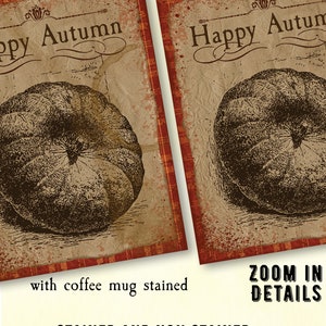 Vintage Fall Printable, Thanksgiving Pumpkin Tag, Autumn Harvest Label ...