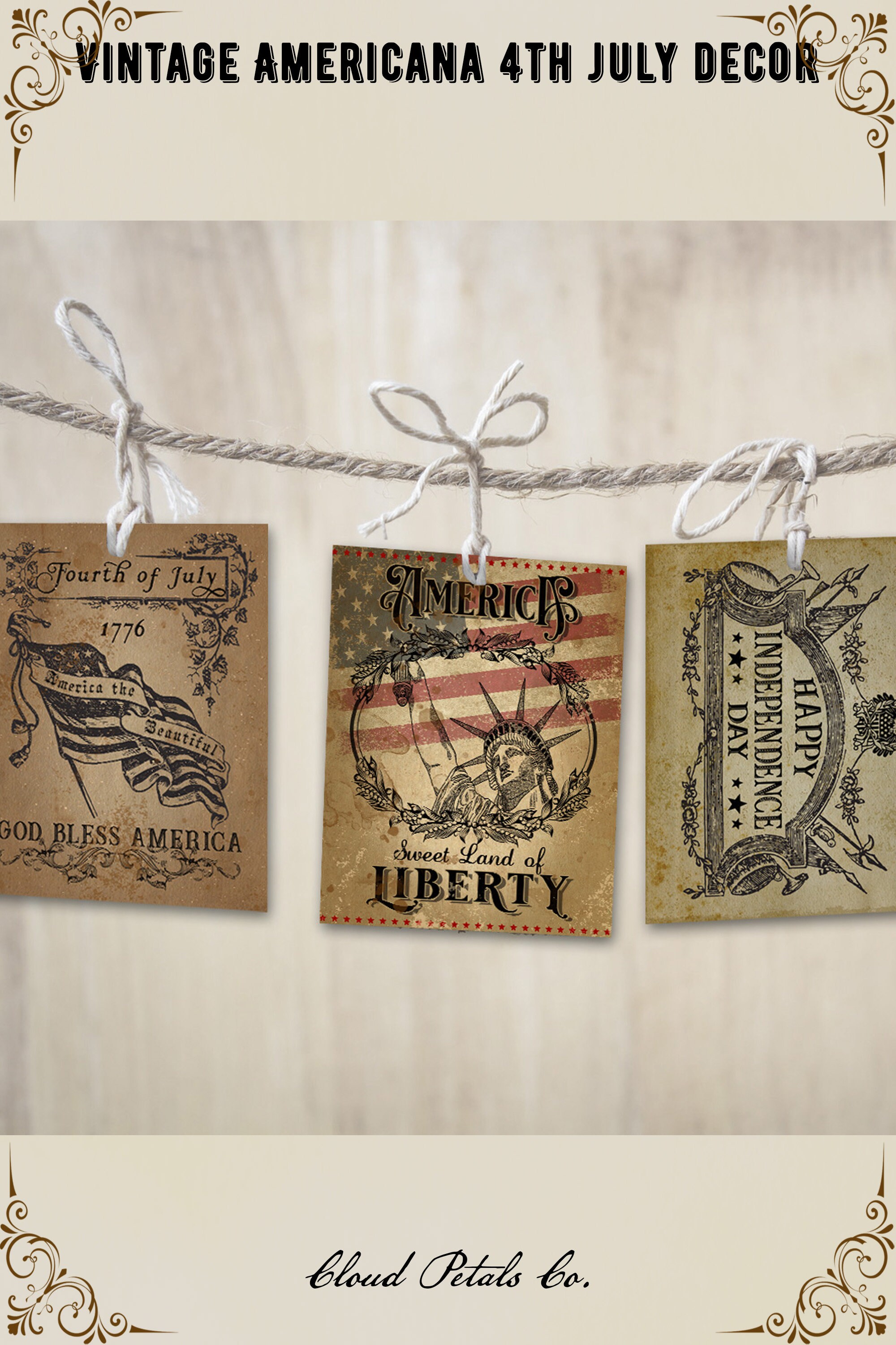 Vintage 4th of July Printable Fourth July Print Clipart - Etsy