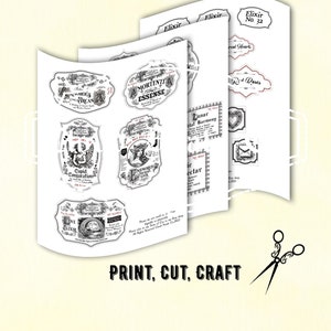 Vintage Valentine Love Potion Labels, Printable Labels for Jar, Bottle ...