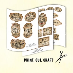 Vintage Valentine Love Potion Labels, Printable Labels for Jar, Bottle ...