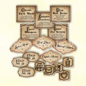 Vintage Valentine Love Potion Labels, Printable Labels for Jar, Bottle ...