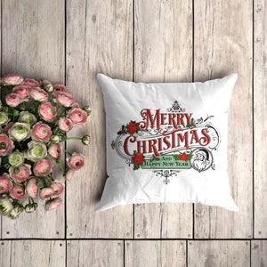 Vintage Merry Christmas Sign, Wall Art, Printable Xmas Wall Decor, Vintage Lettering, Merry ...