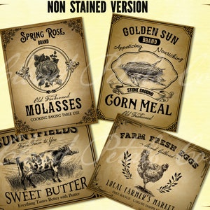 Vintage Kitchen Label for Vintage Kitchen Decor Primitive Farmhouse ...