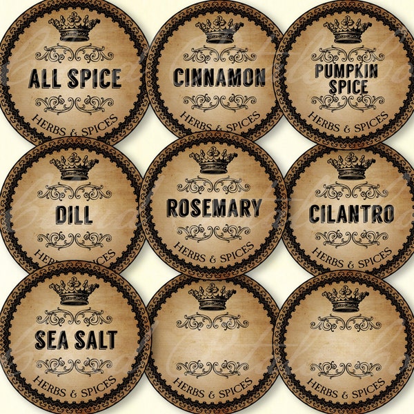 Round Spice Labels - Etsy