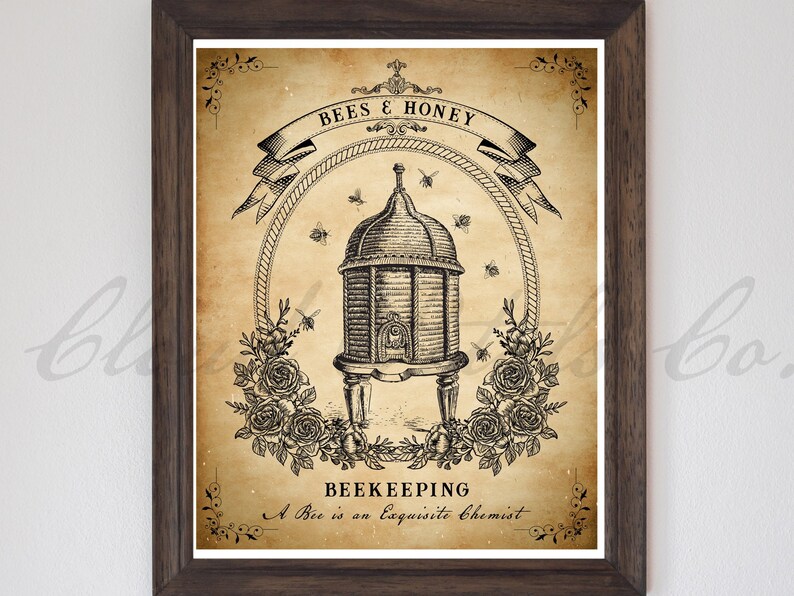 Beehive Printable Vintage Honey Bee Hive Decoration - Etsy