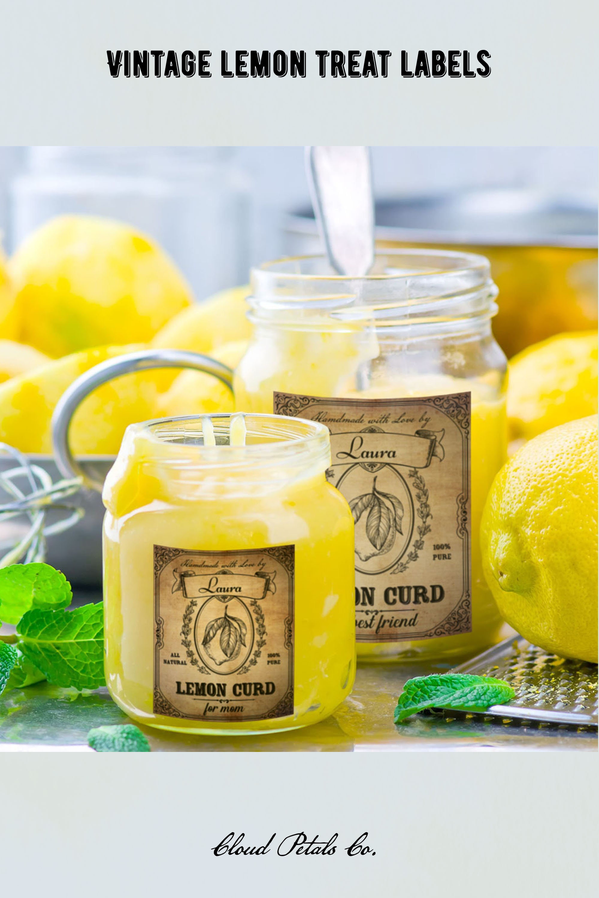 Lemon Food Labels DIY Label Template Editable Card Template - Etsy