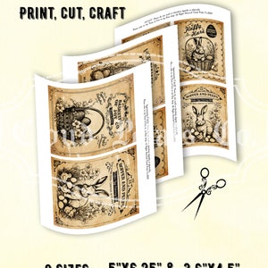 Vintage Easter Labels, Printable Easter Rabbit Decor, Easter Download ...