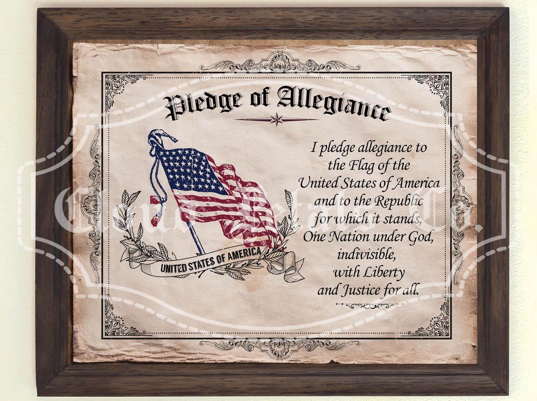 Vintage Pledge of Allegiance Printable, Fourth of July Images, USA Flag ...