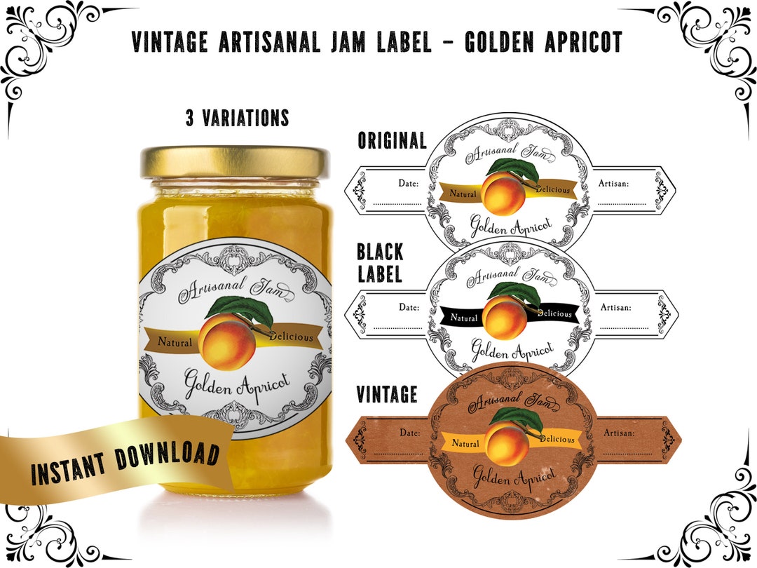 Jam Labels Editable Label for Apricot Jam Canning Jar Label - Etsy