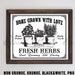 Vintage Fresh Herbs Garden Sign, Farmhouse Kitchen Decor Wall Art DIY ...