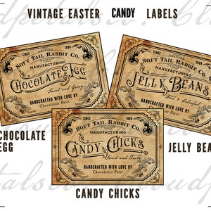 Primitive Easter Decor Label, Easter Chocolate Vintage Printable Labels ...