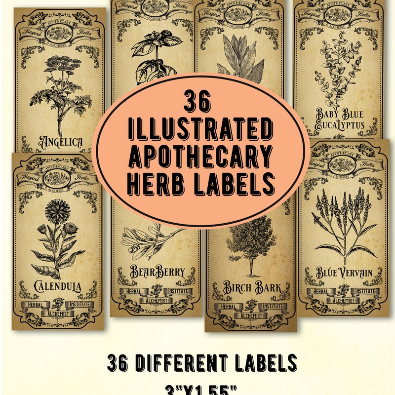 Herb Labels - Etsy