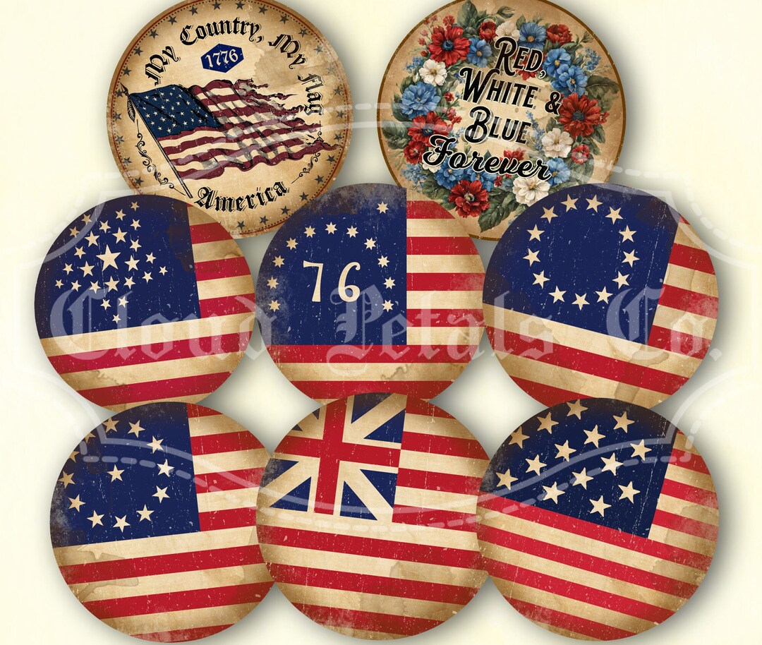 Vintage 4th of July Tags, Printable Independence Day Decor ...