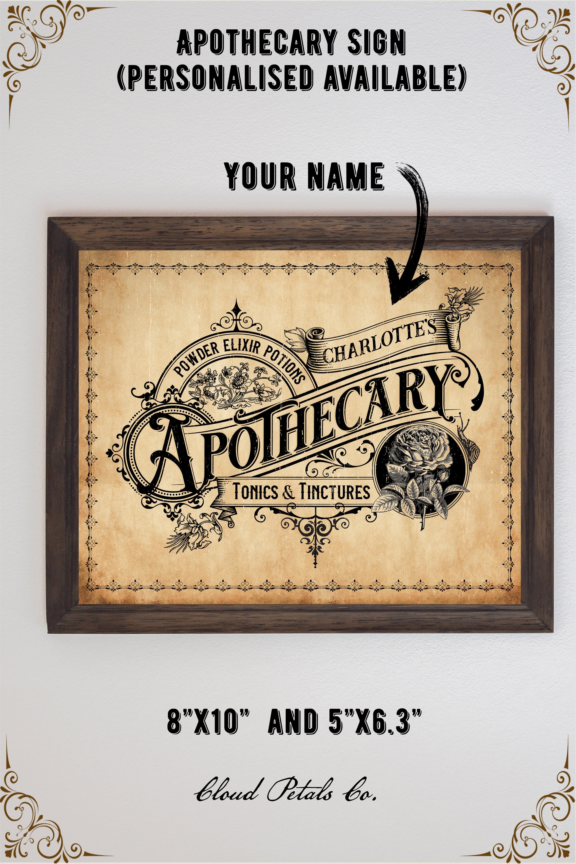 Personalized Apothecary Sign, Printable Witch Decor, Unique Home Gift ...