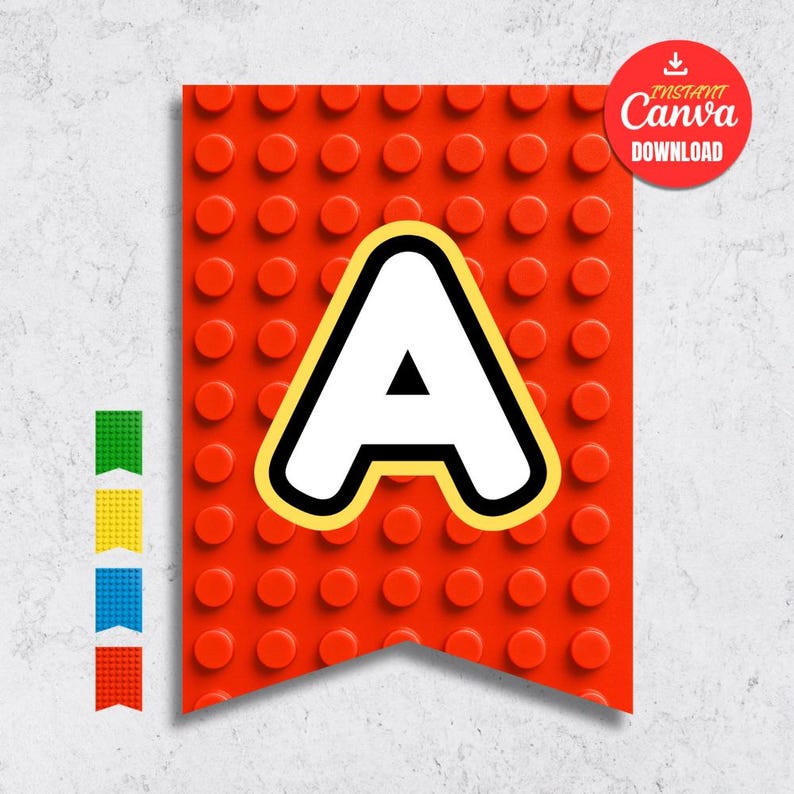 Building Blocks Birthday Banner Template, Blocks Party Decor With A–Z ...