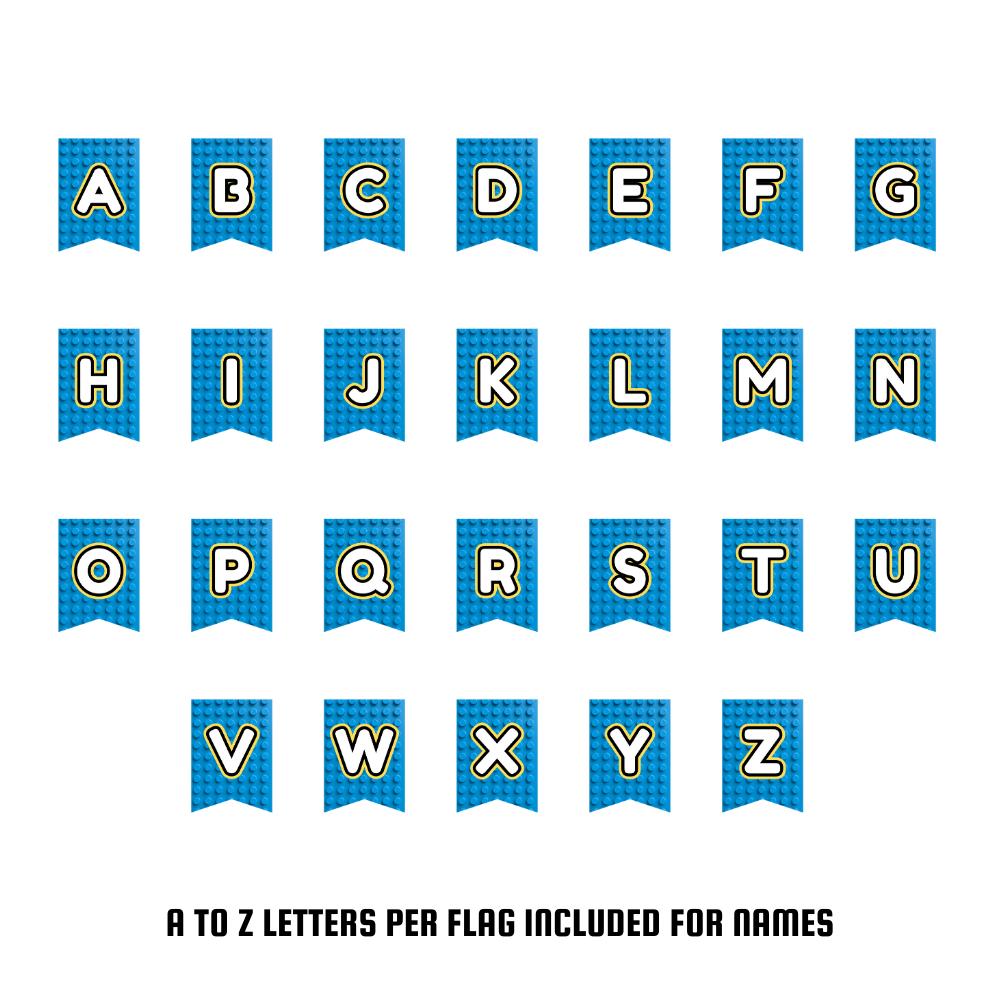 Building Blocks Birthday Banner Template, Blocks Party Decor With A–Z ...