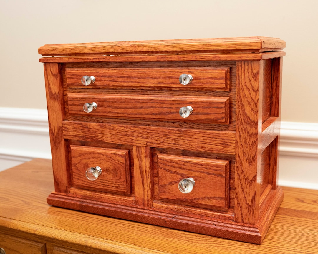 Handmade Oak Jewelry Box - Etsy